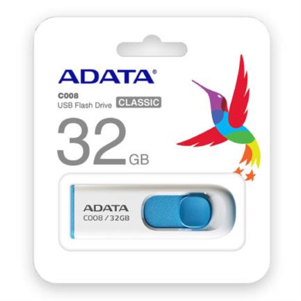 AC008-32G-RWE Memoria USB Adata C008 32 GB Color Blanco-Azul 4718050609666